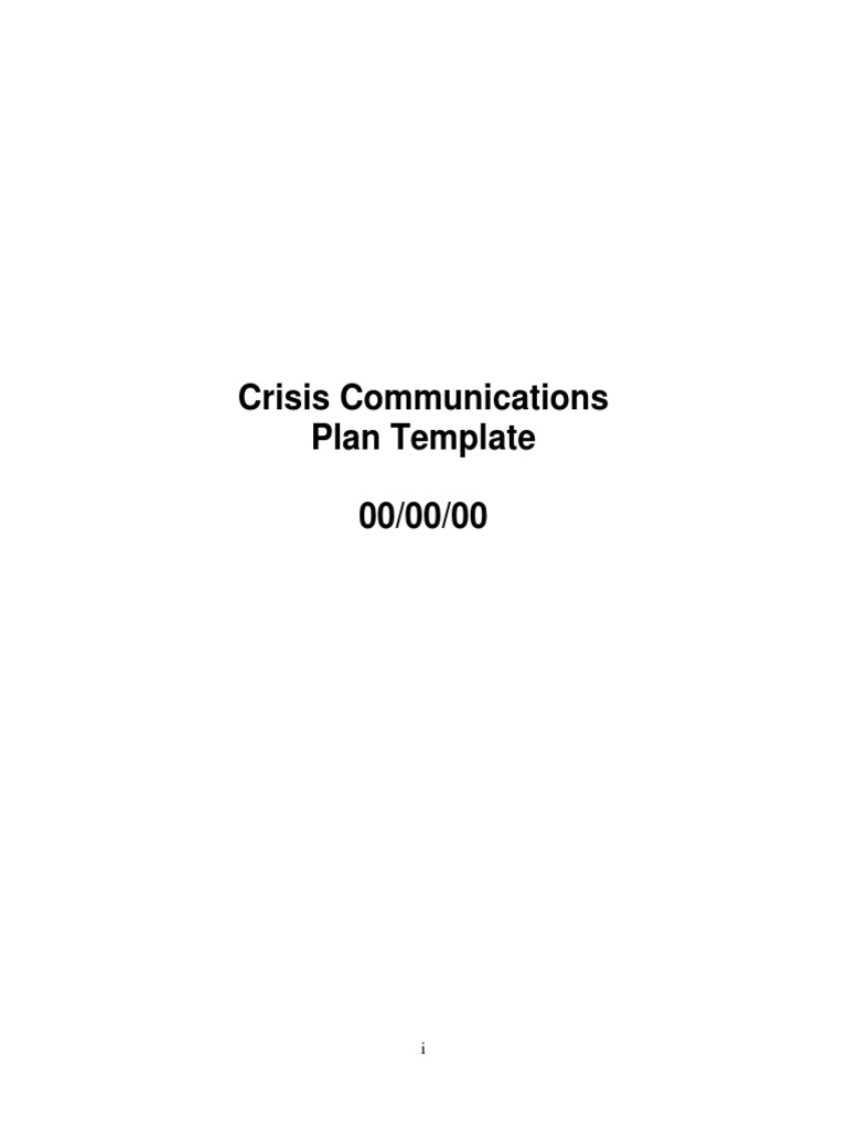 Crisis Communications Plan Template | PDF | Emergency Management ...