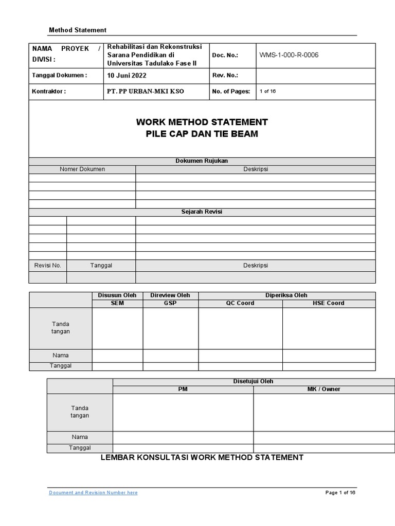 Wms Pile Cap Dan Tie Beam | PDF