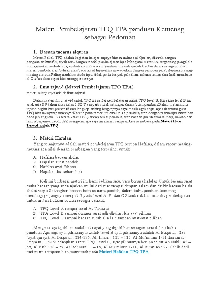 Contoh Materi TPQ | PDF