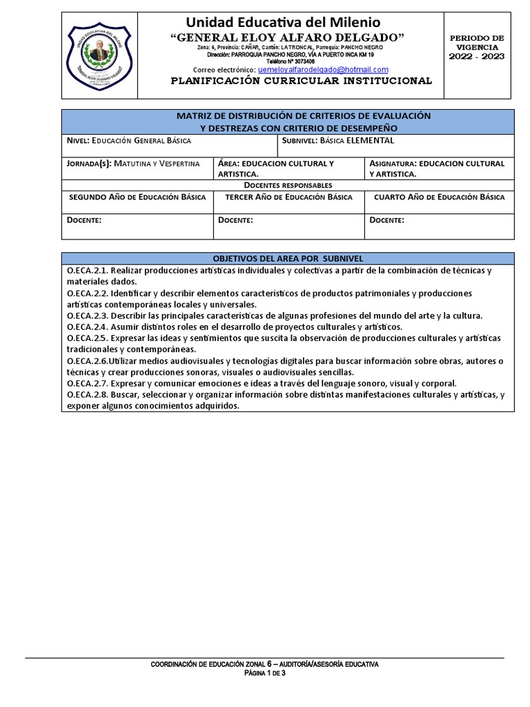 Matriz de Distribución | PDF | Educación primaria | Ecuador