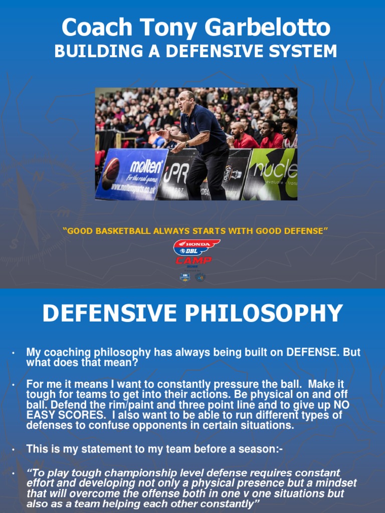 Coach Tony Garbelotto's Defensive Philosophy and System for Building a ...