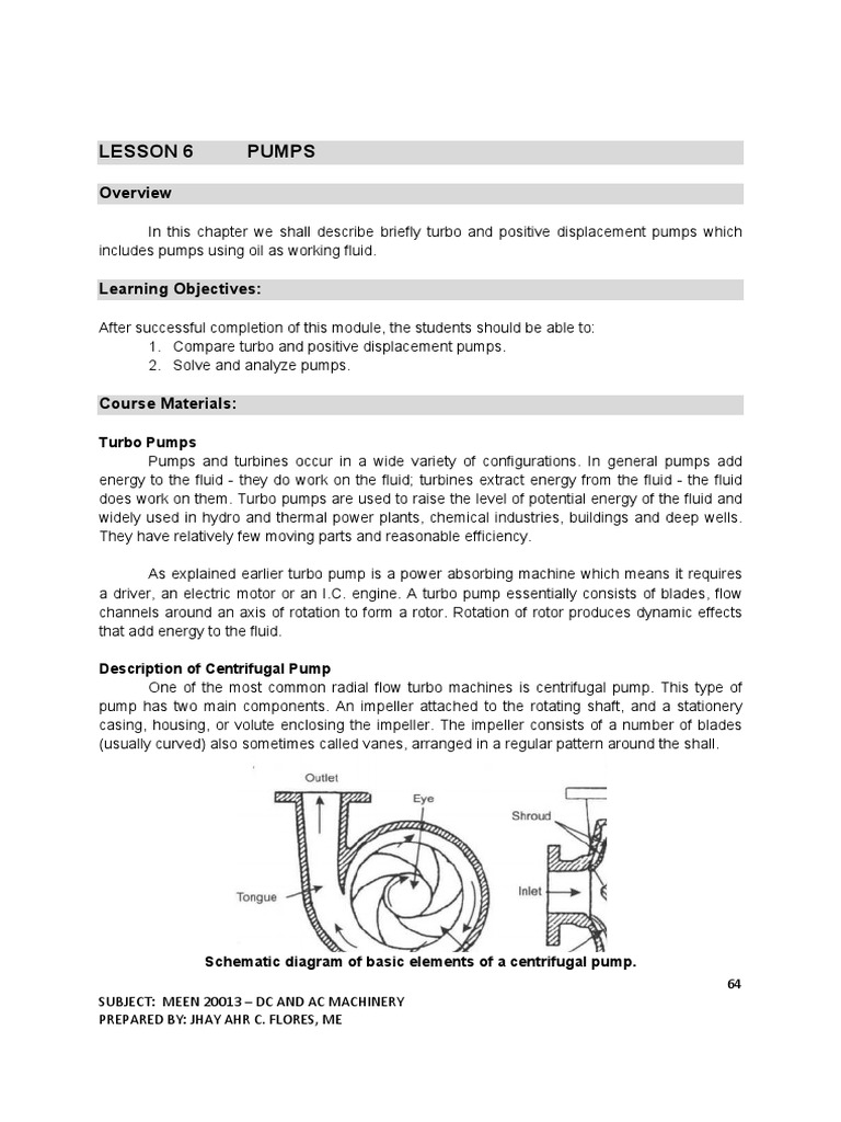 Pumps: Turbo vs. Positive Displacement | PDF | Pump | Mechanical ...