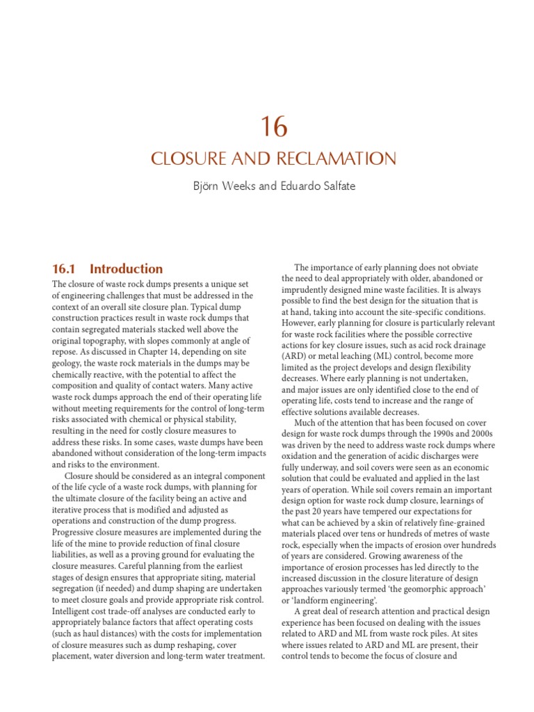 Guidelines For Mine Waste Dump and Stockpile Design - Closure ...