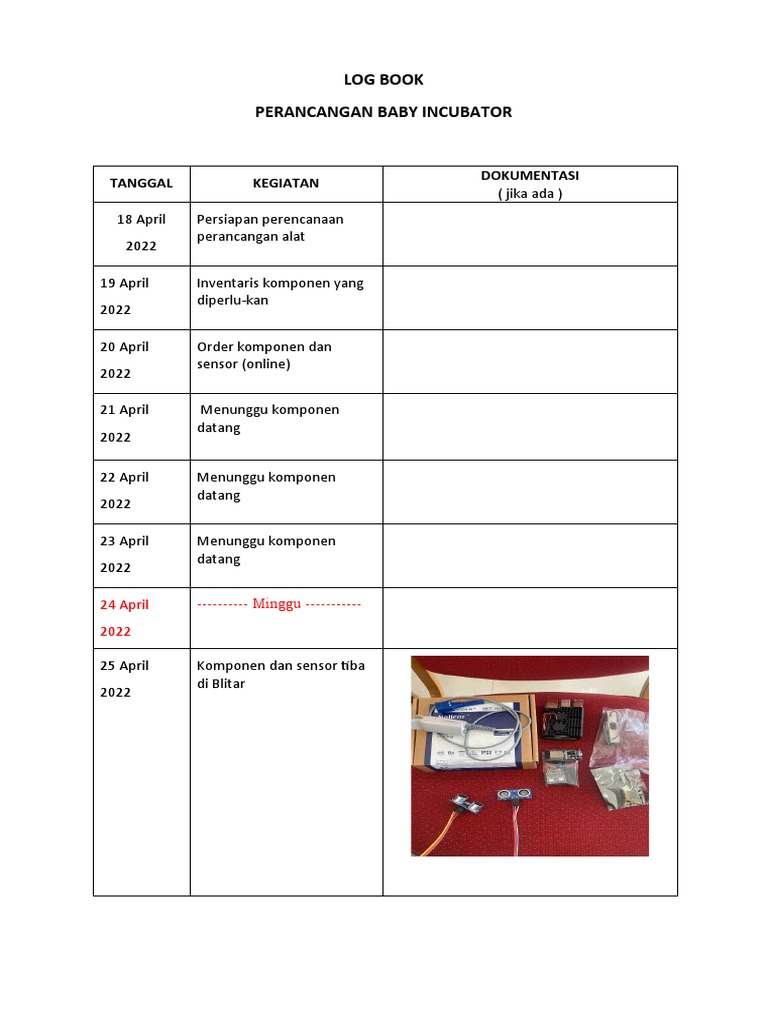 Log Book Incubator | PDF