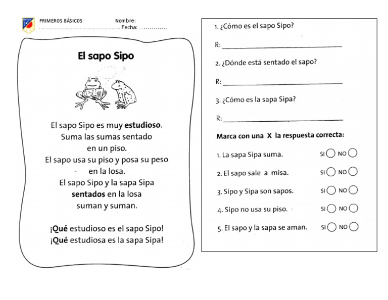 LECTURA EL SAPO SIPO | PDF