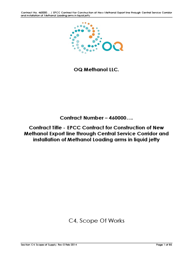 C4 Scope of Works | PDF | Natural Gas | Specification (Technical Standard)