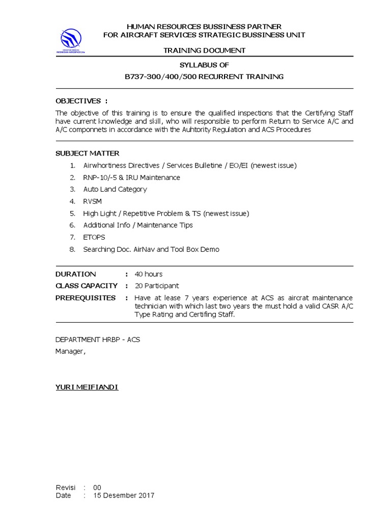 B737 Recurrent Training Guide | PDF | Business | Technology & Engineering