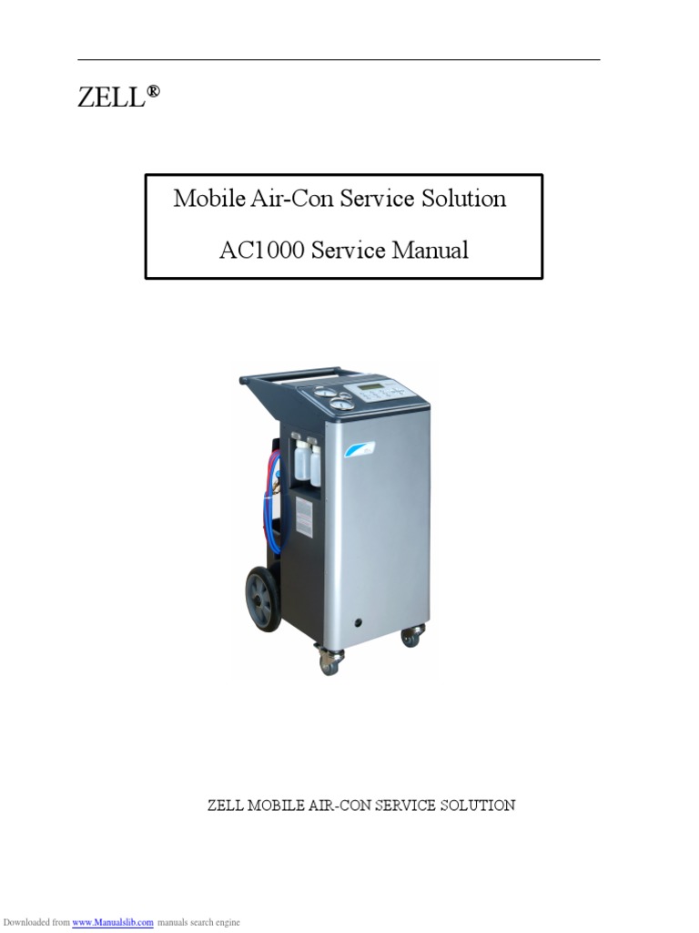 Mobile Air-Con Service Solution AC1000 Service Manual | PDF | Pump ...