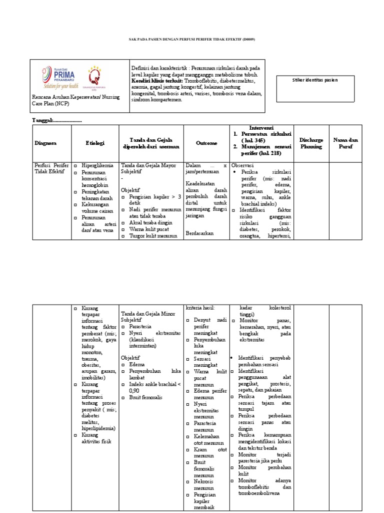 Manajemen Perfusi Perifer Tidak Efektif | PDF