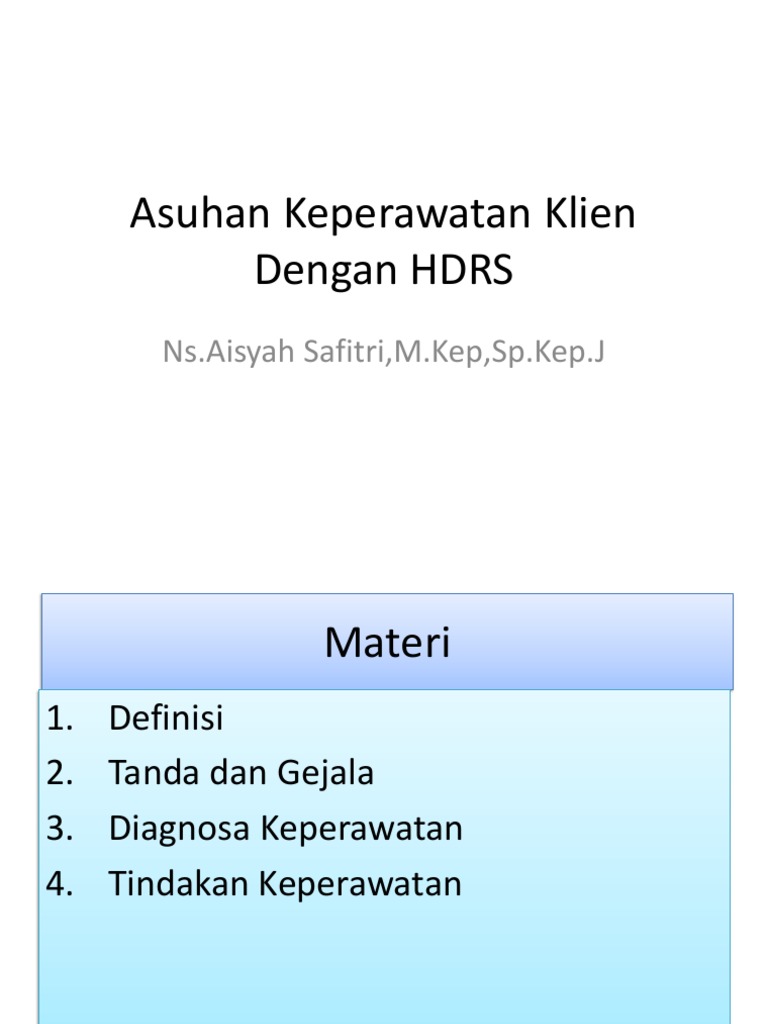 Askep Klien Dengan HDRS | PDF | Pengembangan Diri