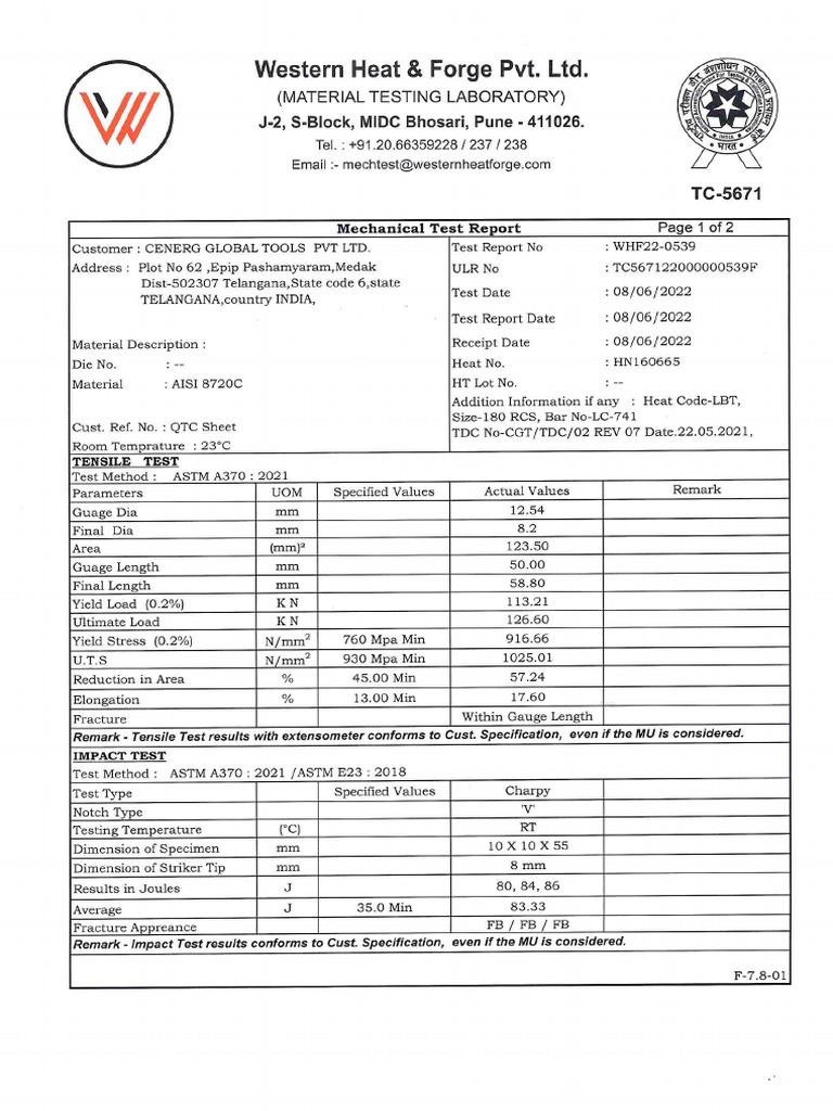 HN160665 - 180 RCS Test Reports | PDF