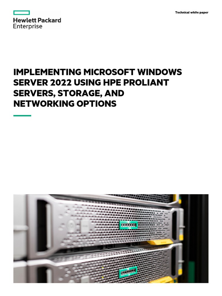 Implementing Microsoft Windows Server 2022 Using HPE ProLiant Servers ...