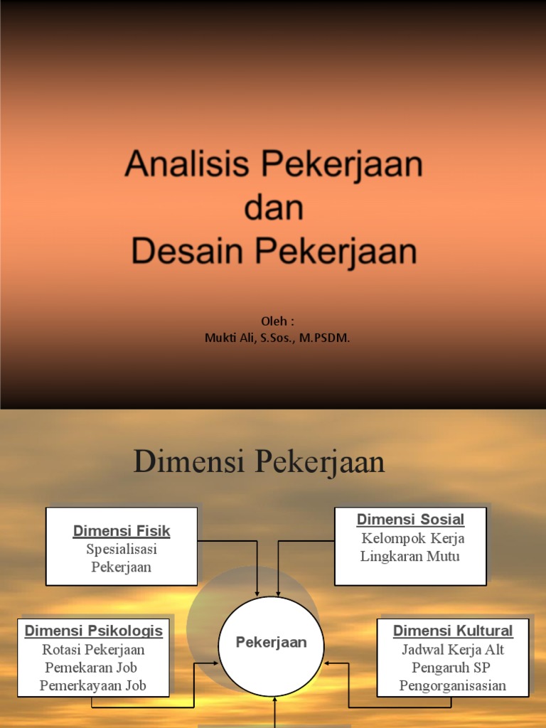 Analisis Pekerjaan Dan Desain Pekerjaan | PDF