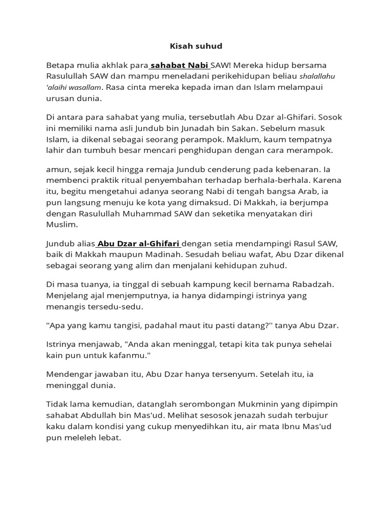 Kisah Suhud | PDF