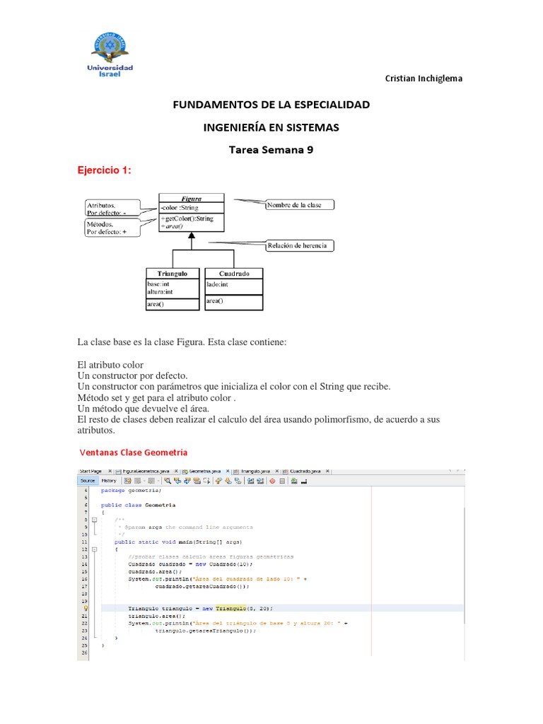 Tarea Semana 9 Fundamentos Pdf Programación Constructor Programación Orientada A Objetos 