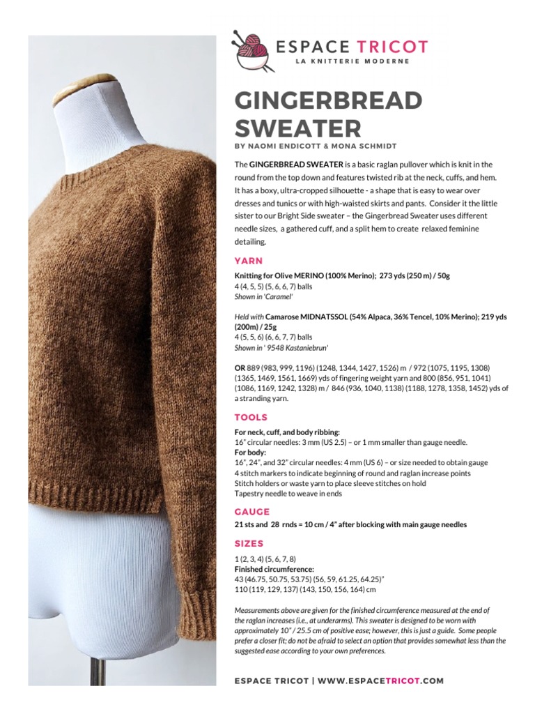 Gingerbread Sweater: by Naomi Endicott & Mona Schmidt | PDF | Knitting ...