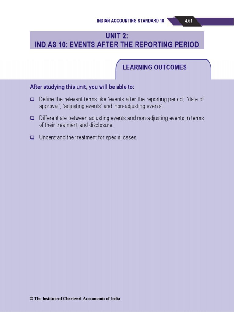Module 3 ICAI Material 3 - Ind AS10 | PDF | Going Concern | Bankruptcy