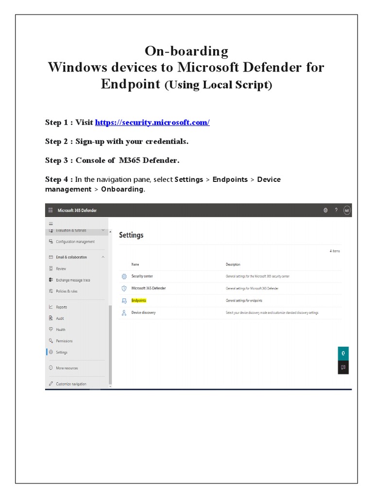 Onboarding Windows Devices to Defender | PDF