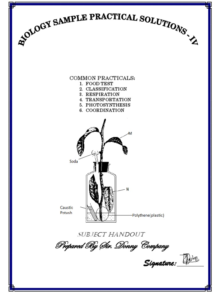 Biology Practicals & Solutions | PDF | Osmosis | Physical Sciences