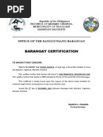Barangay Certification of Business Closure | PDF