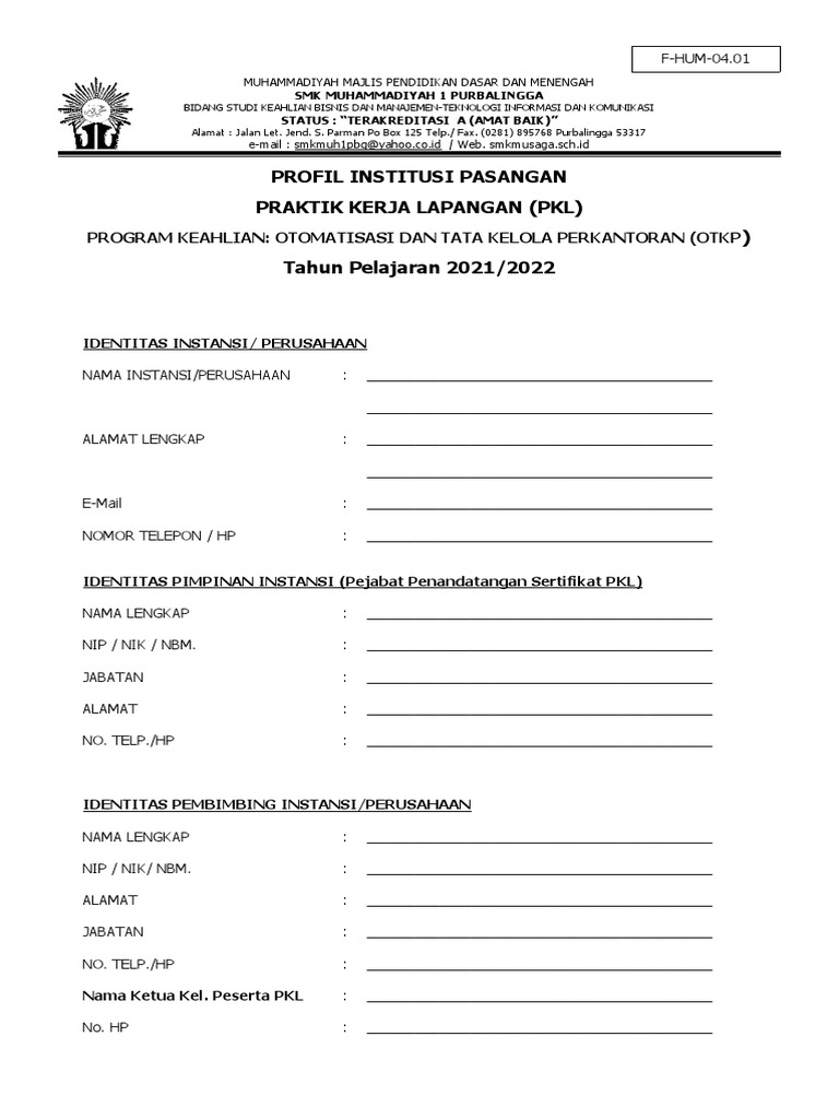 Profil Institusi Pasangan | PDF