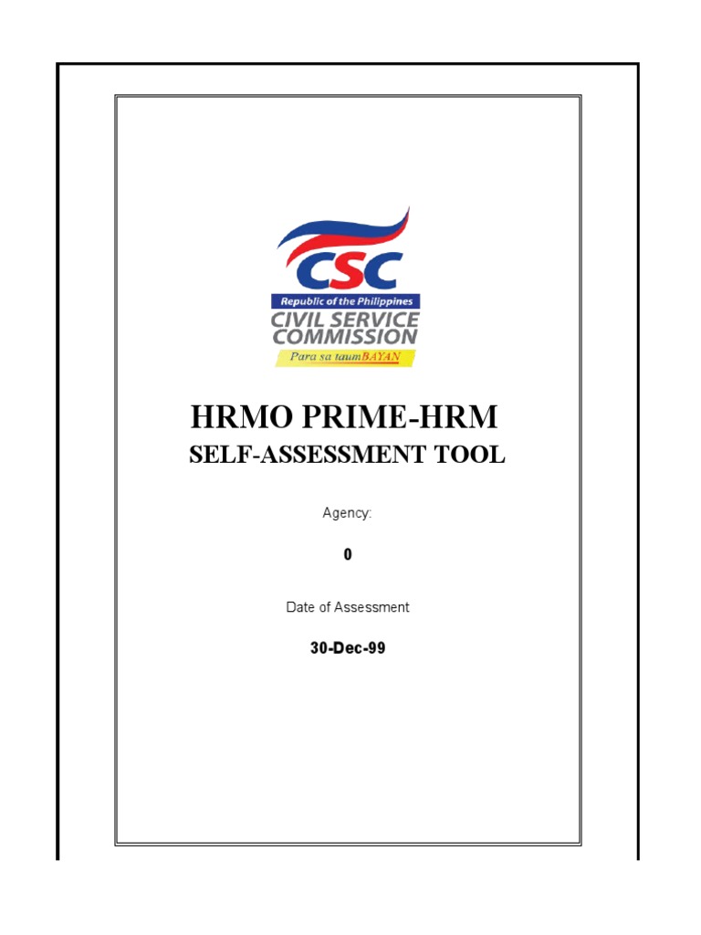 Hrmo Prime-Hrm: Self-Assessment Tool | PDF | Human Resource Management ...