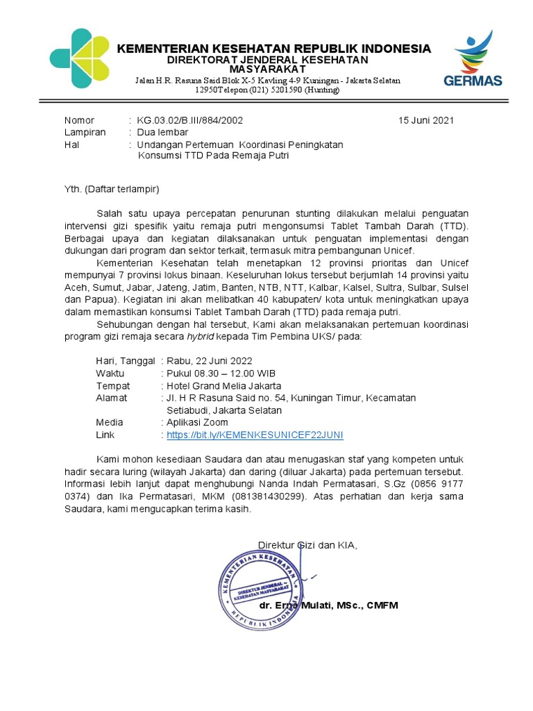Koordinasi Konsumsi TTD Remaja Putri | PDF | Pengembangan Diri ...