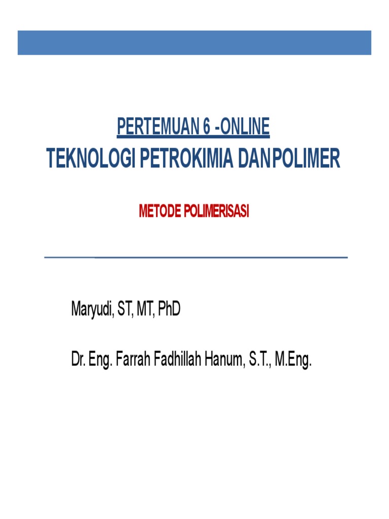 Metode Polimerisasi | PDF