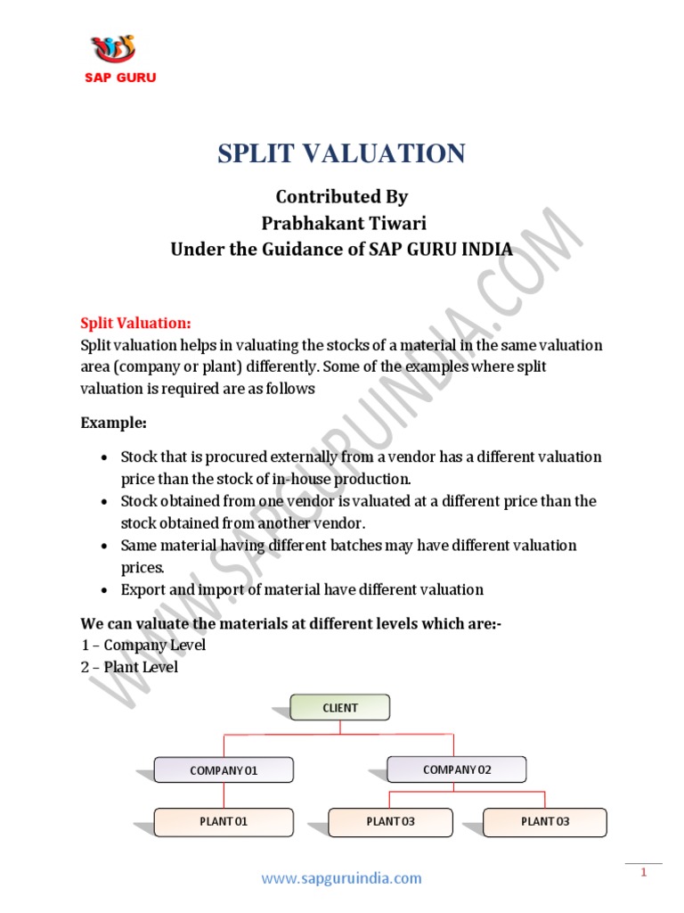 Split Valuation in Sap 1638532048 | PDF | Valuation (Finance) | Business