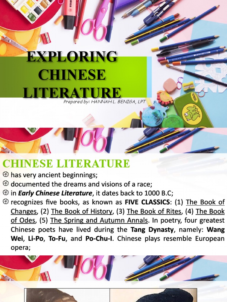 Exploring Chinese Literature: Prepared By: HANNAH L. BENIGA, LPT | PDF