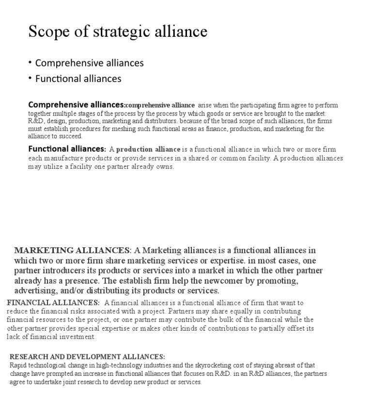 Types of Functional Alliances Explained | PDF | Business