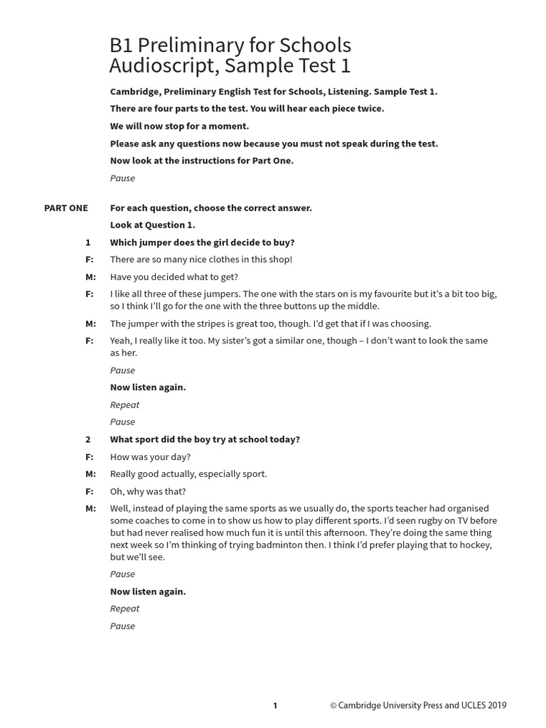 COMPLETE PFS Audioscript Test | PDF