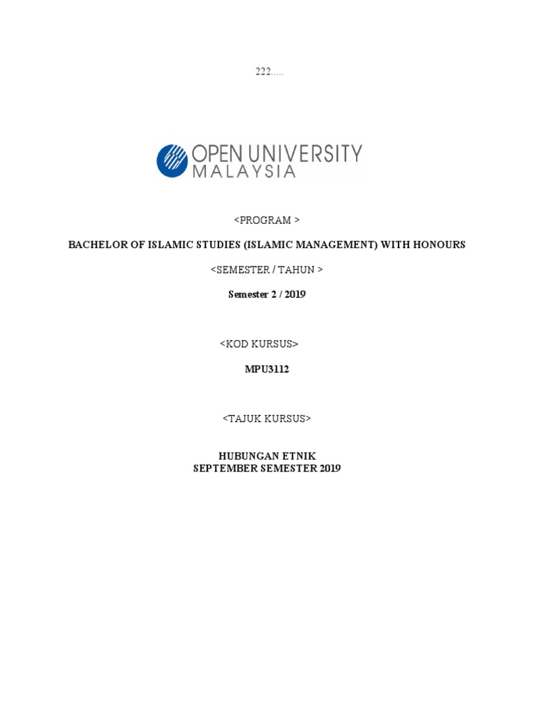 Assignment Submision MPU 3112 | PDF