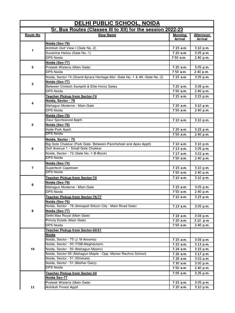 Sr. Bus Routes | PDF