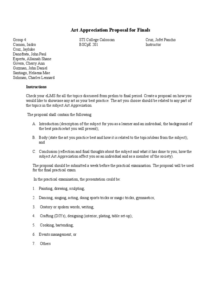 Art Appreciation Proposal For Final2 | PDF | Paintings | Jesus