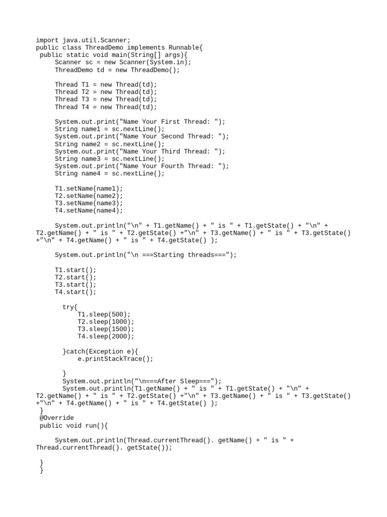 Java Thread Management Example | PDF | Teaching Methods & Materials ...