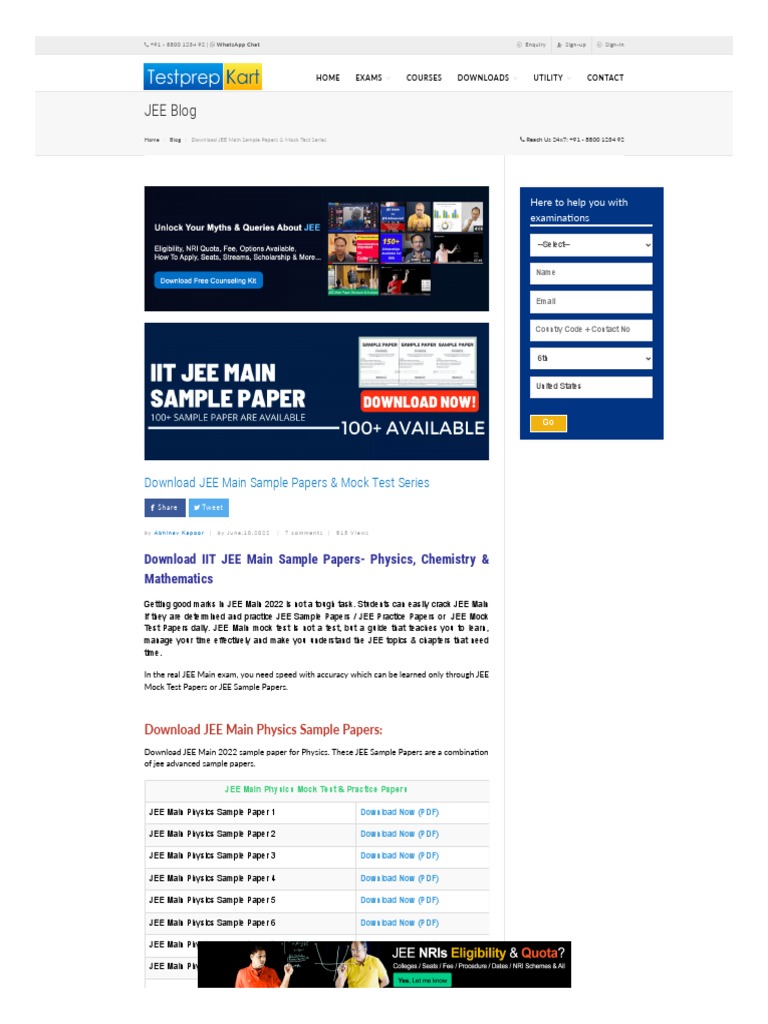 JEE Past Year Papers' of 2005-2021 | PDF | Test (Assessment) | Science ...