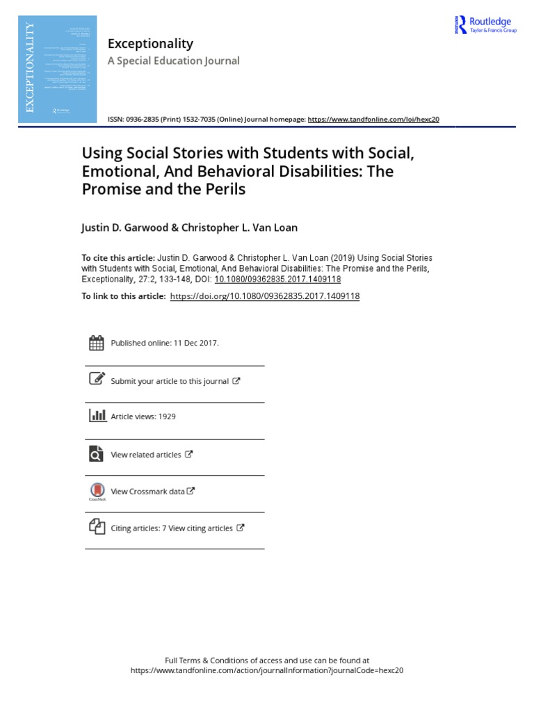 Using Social Stories With Students With Social Emotional and Behavioral ...