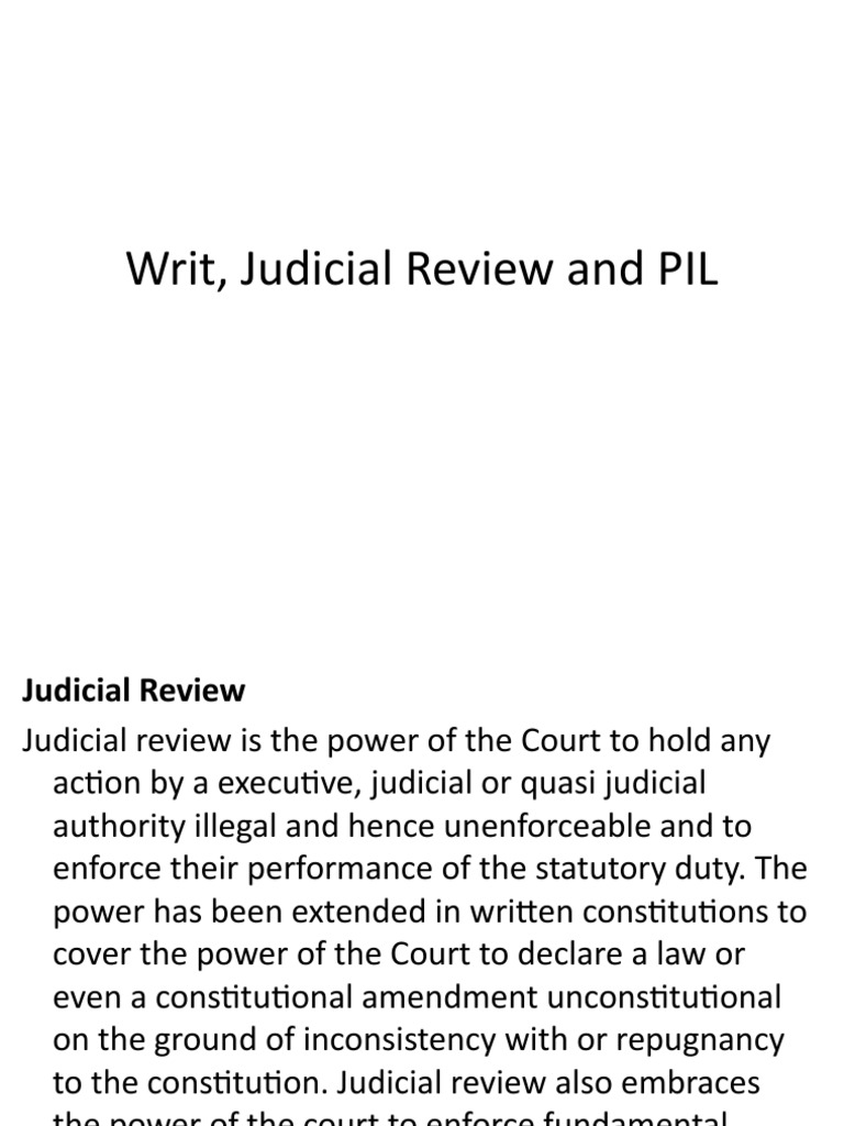 Writ, Judicial Review and PIL | PDF | Writ | Habeas Corpus
