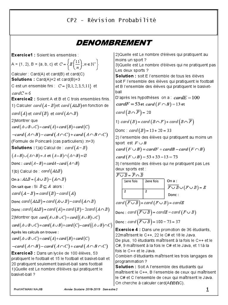 Corrigé des Exercices de Dénombrement | PDF | Permutation | Polygone