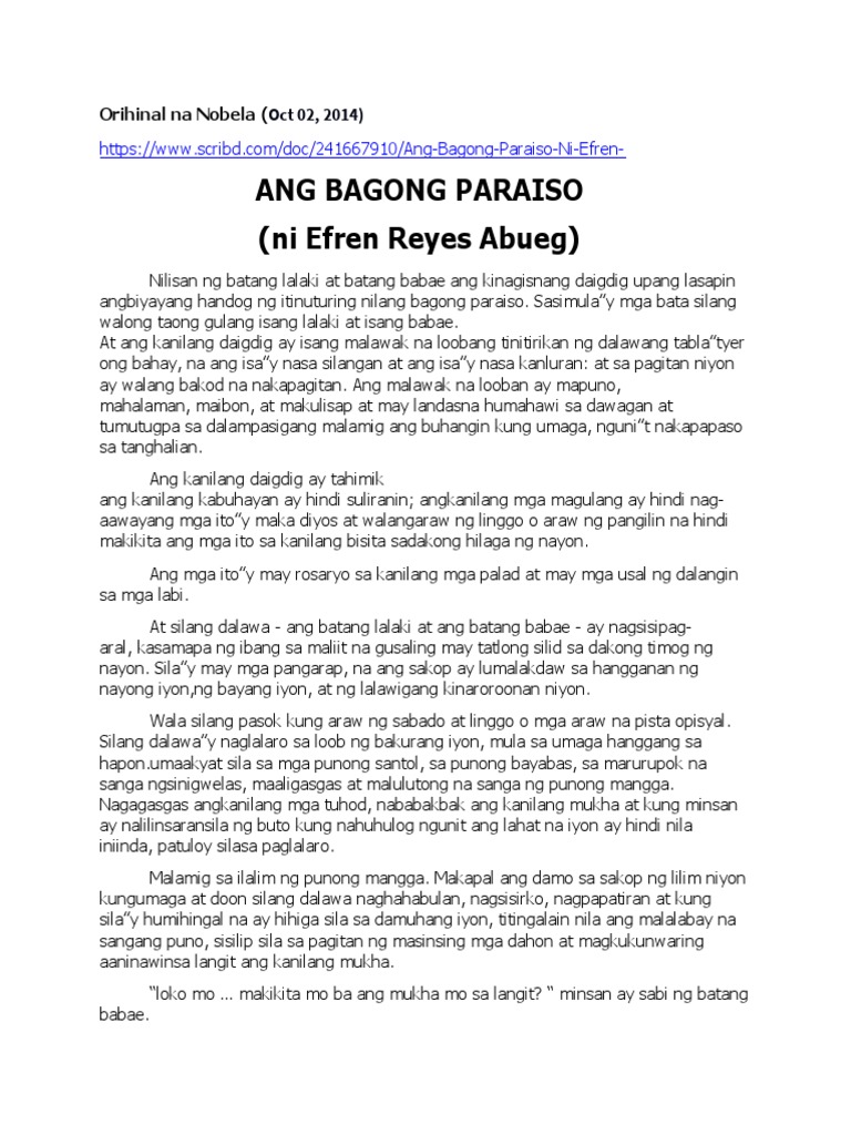 Orihinal - Ang Bagong Paraiso | PDF