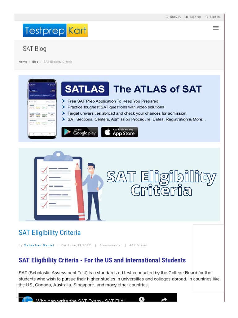 Sat Eligibility | PDF | Sat | Test (Assessment)