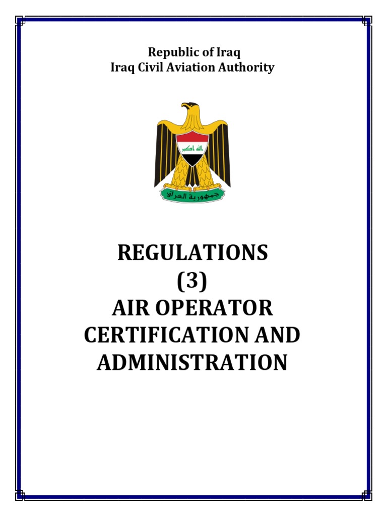 ICAR No. 3 Air Operator Certification and Adminstration | PDF | Visual ...
