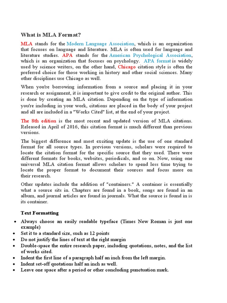 MLA Guide | PDF | Citation | Apa Style