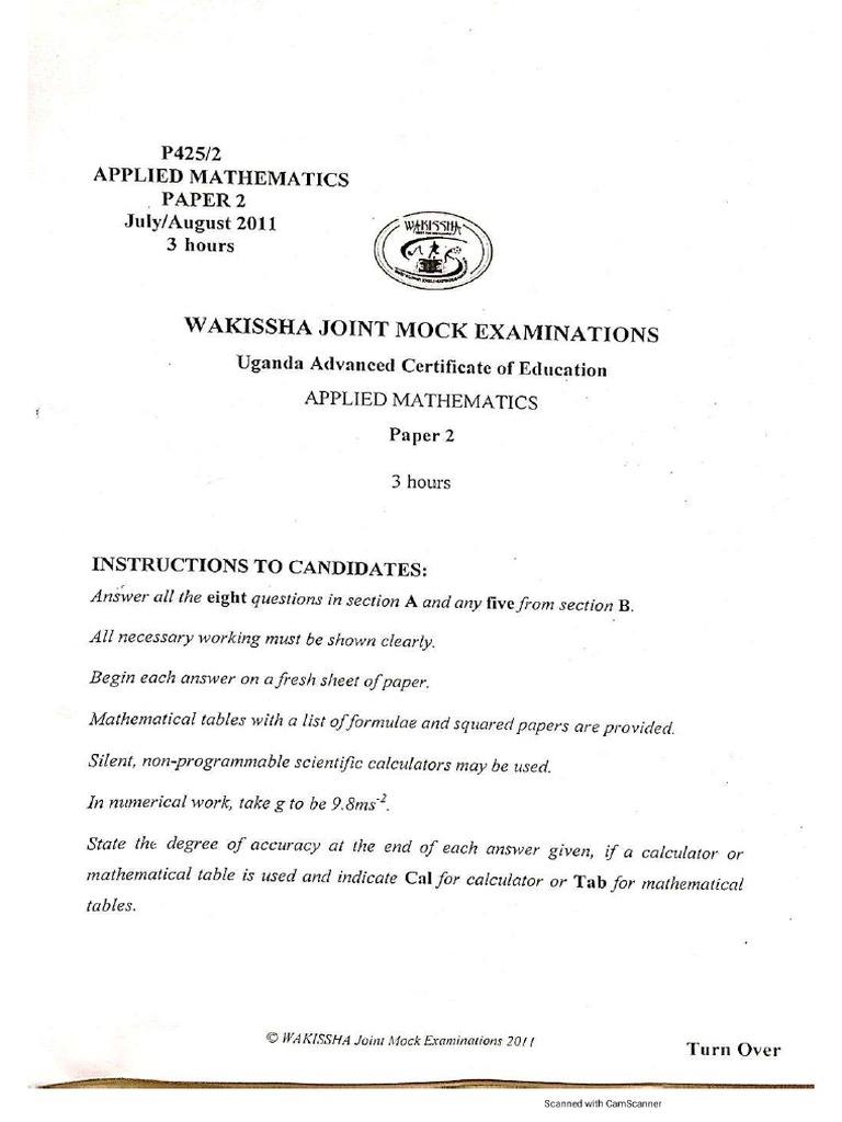 UACE MTC 2 Past Papers | PDF