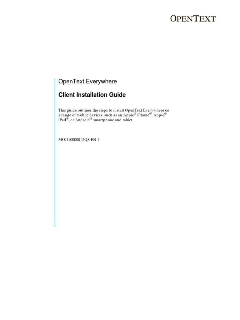 OpenText Everywhere 10.0.0 - Client Installation Guide English ...
