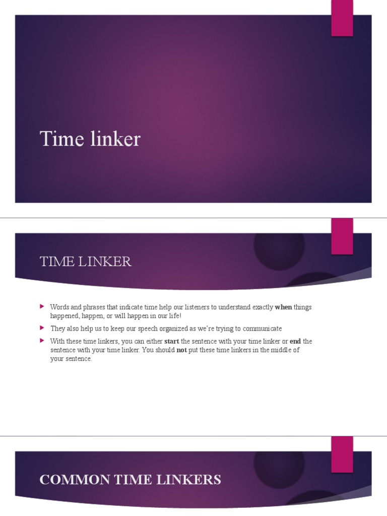 Time Linker | PDF | Sentence (Linguistics) | English Language
