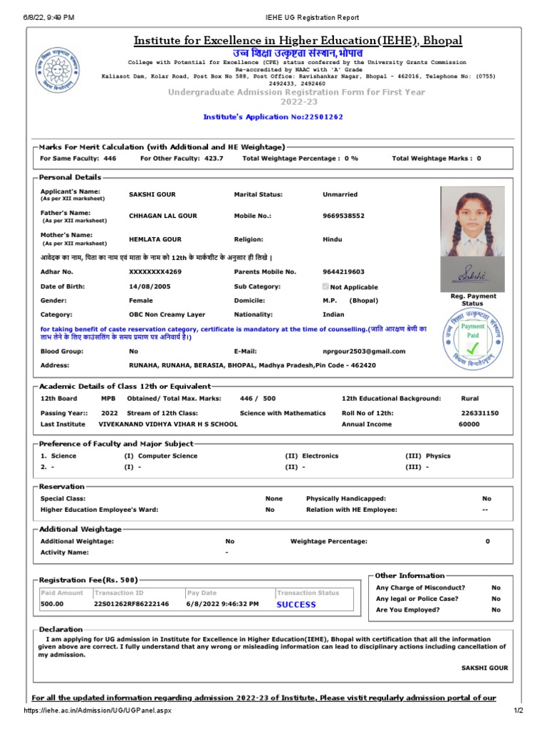 Institute For Excellence in Higher Education (IEHE), Bhopal | PDF ...