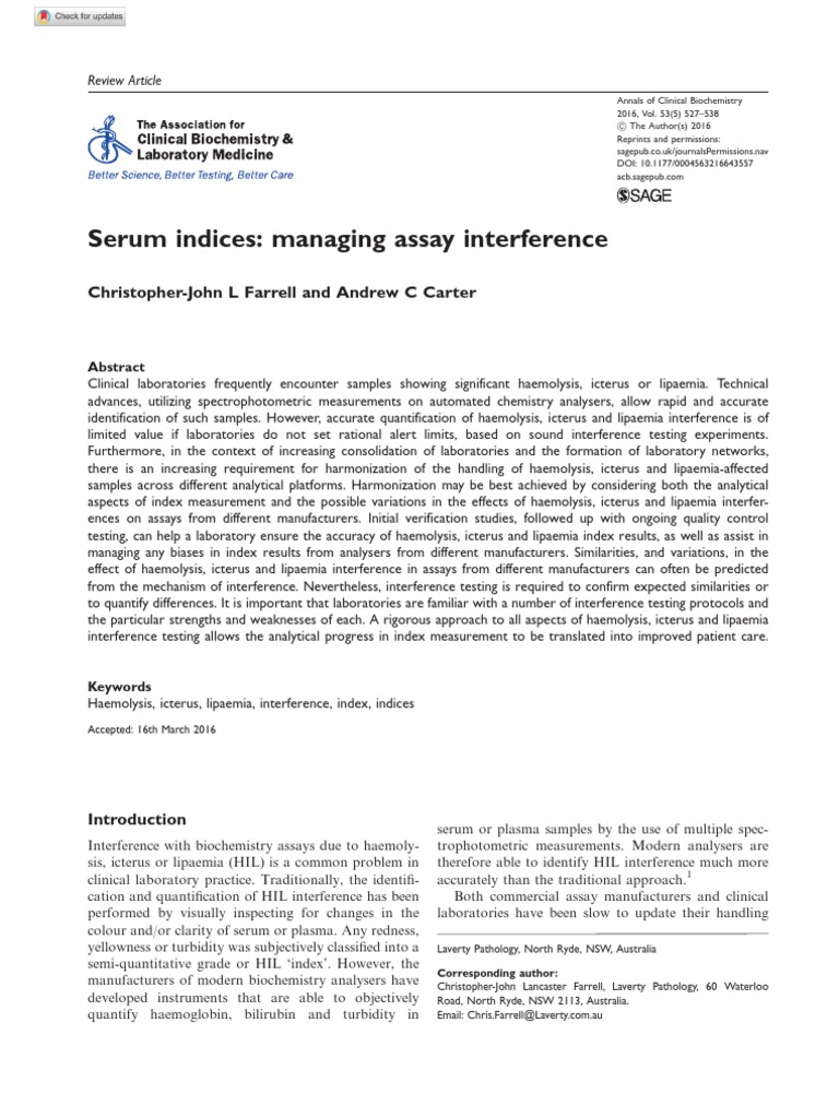Serum Indices 2 | PDF | Assay | Absorbance