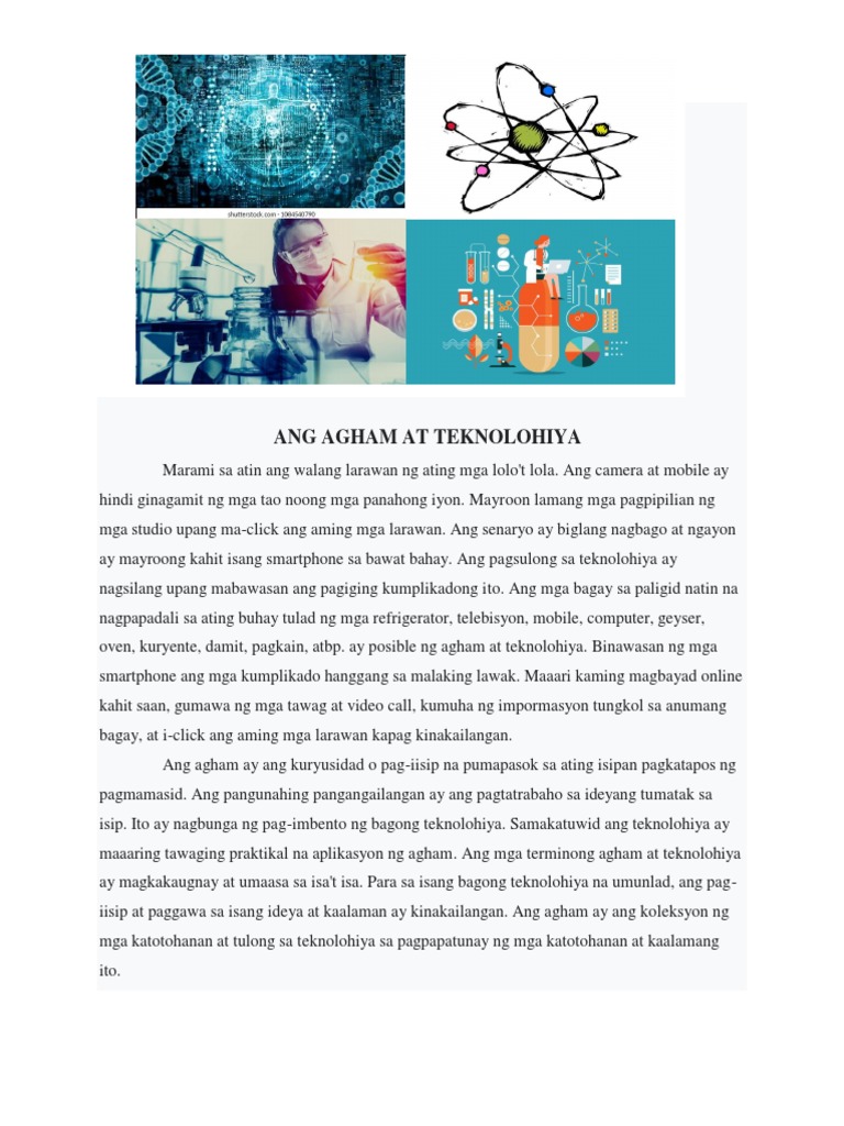 Ang Agham at Teknolohiya | PDF